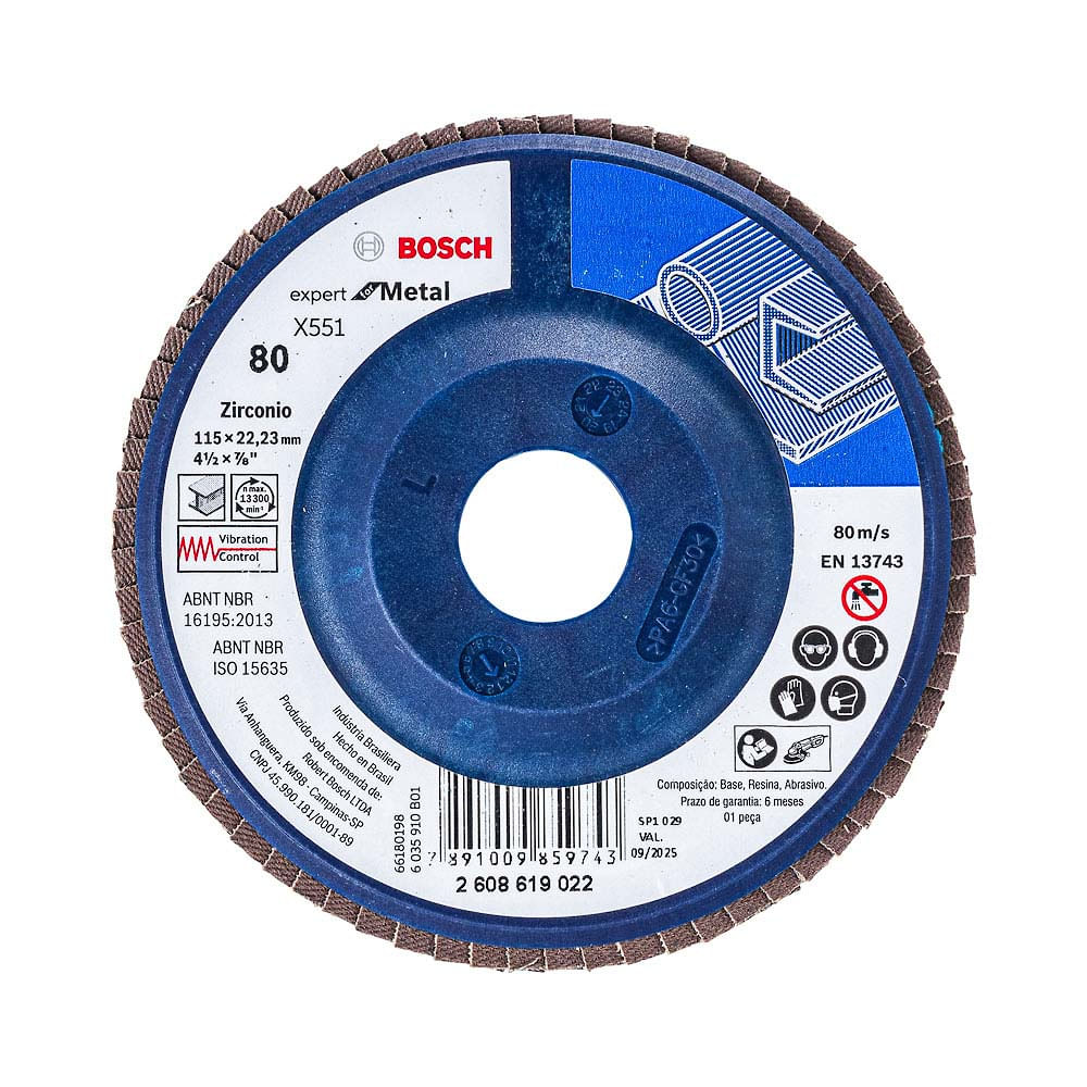 Disco Flap Bosch Expert for Metal; 115mm G80; Reto - Resseg