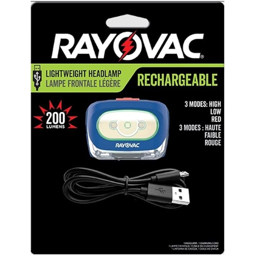 LANTERNA CABEÇA RAYOVAC RECARREGAVEL USB ROVHDLLP - Resseg