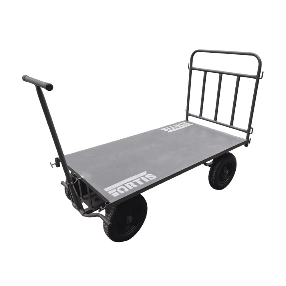 Carrinho Plataforma Metálico com 1 aba Cap. 1000kg 1,45X 0,75M - Resseg