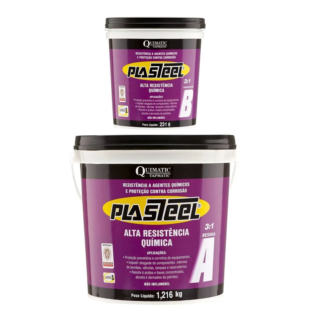 Plasteel Alta Resistência Química 3:1 1,457KG - Resseg