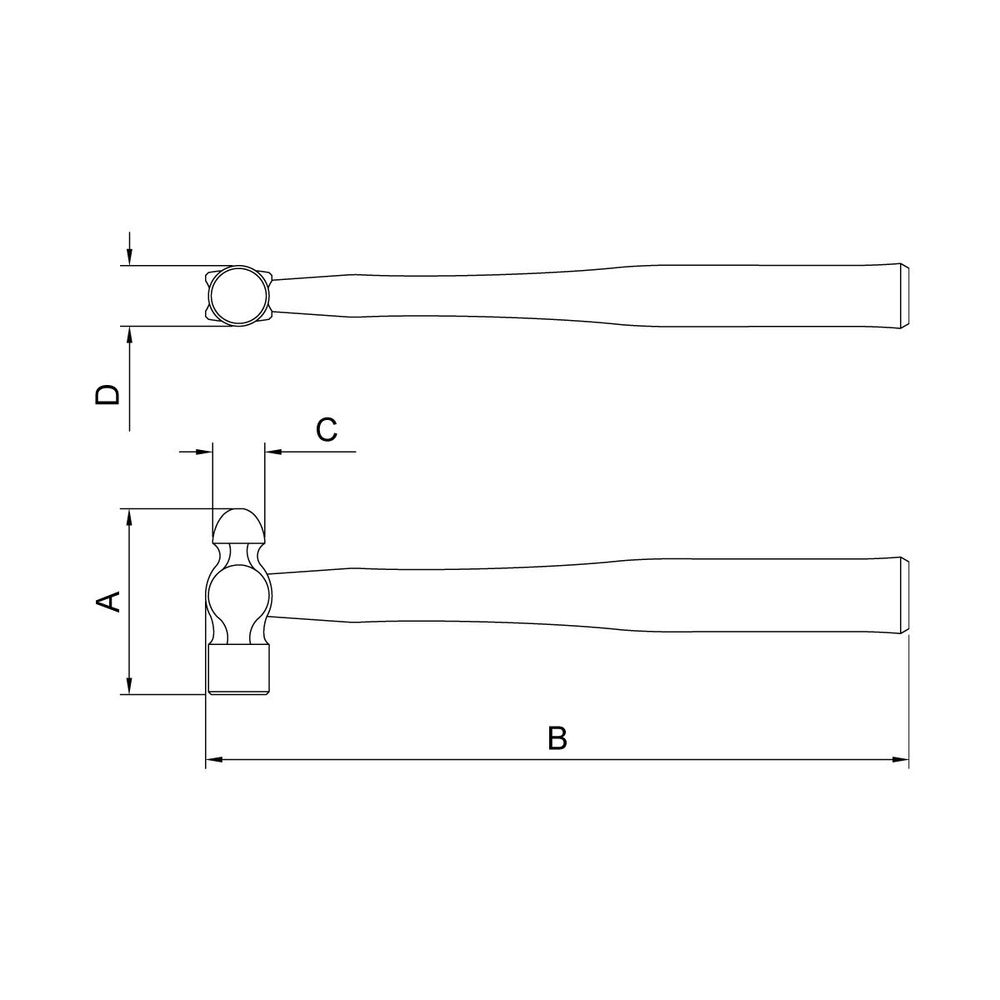 Martelo de Bola com Cabo de Madeira 1.000 g Tramontina Pro - Resseg