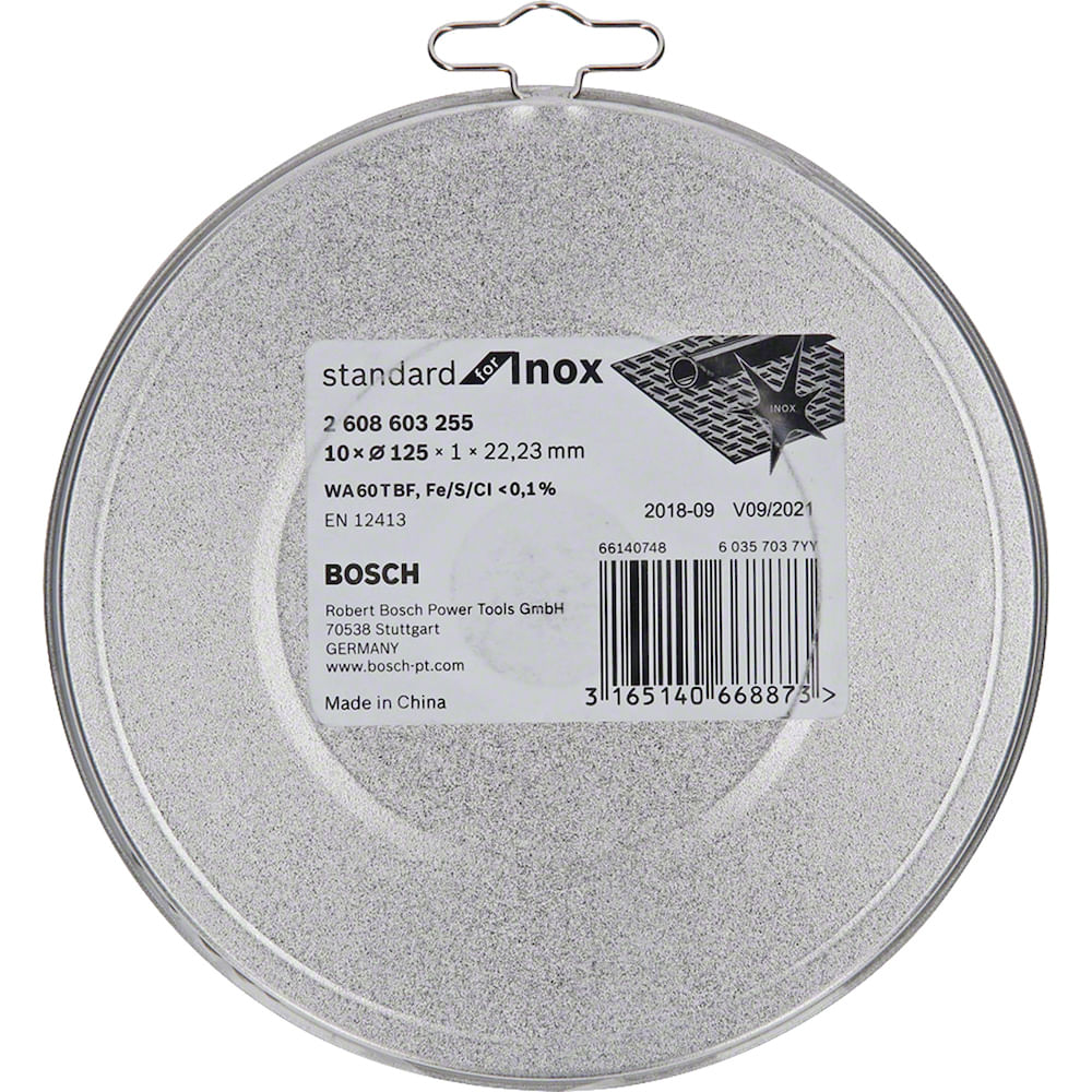 Disco de Corte Bosch Standard for Inox 125x1mm Reto - Resseg